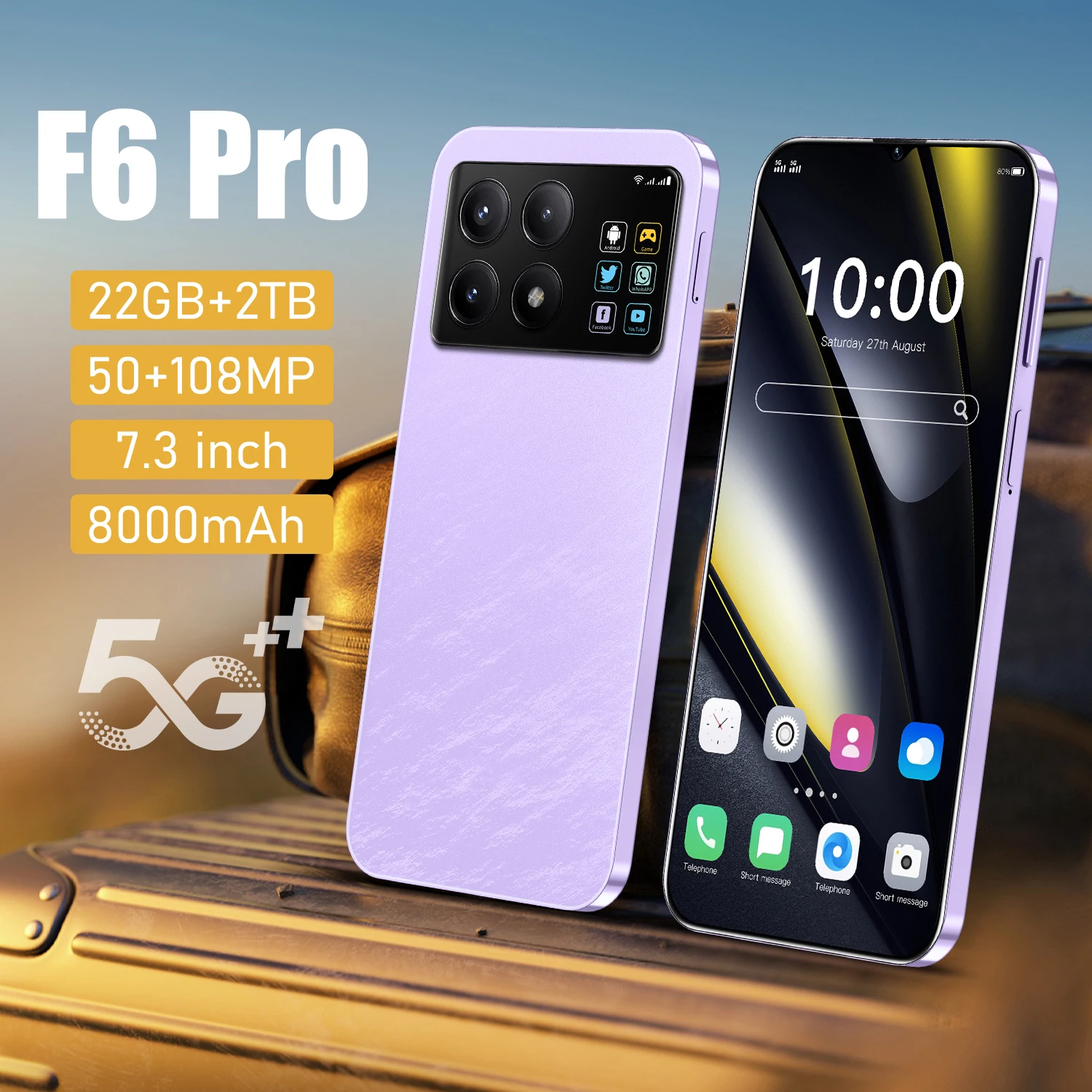 F6 Pro New Global Version Smartphone 22G+2TB 8000mah 4G/5G Dual Sim ...