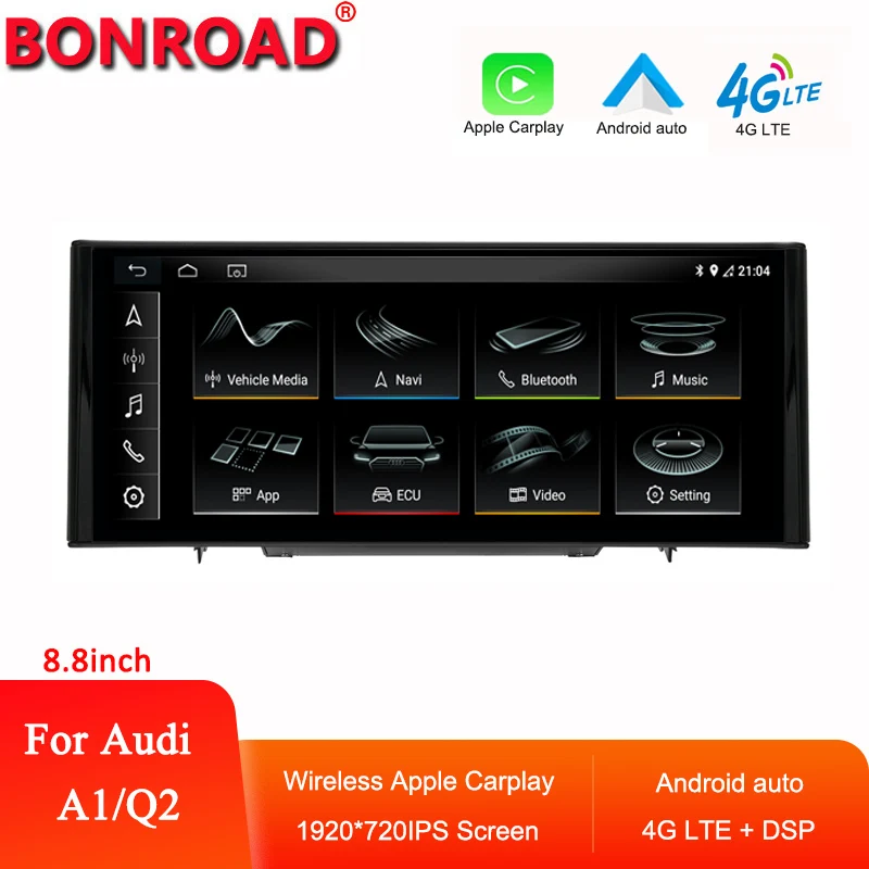 Bonroad 8.8'' Apple Carplay Car Multimedia For Audi A1 Q2 Android auto ...