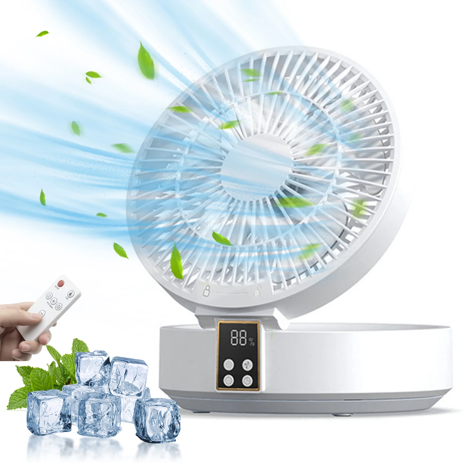3-gear-Fan-With-Remote-Control-Portable-Desktop-Rechargeable-Type-C ...