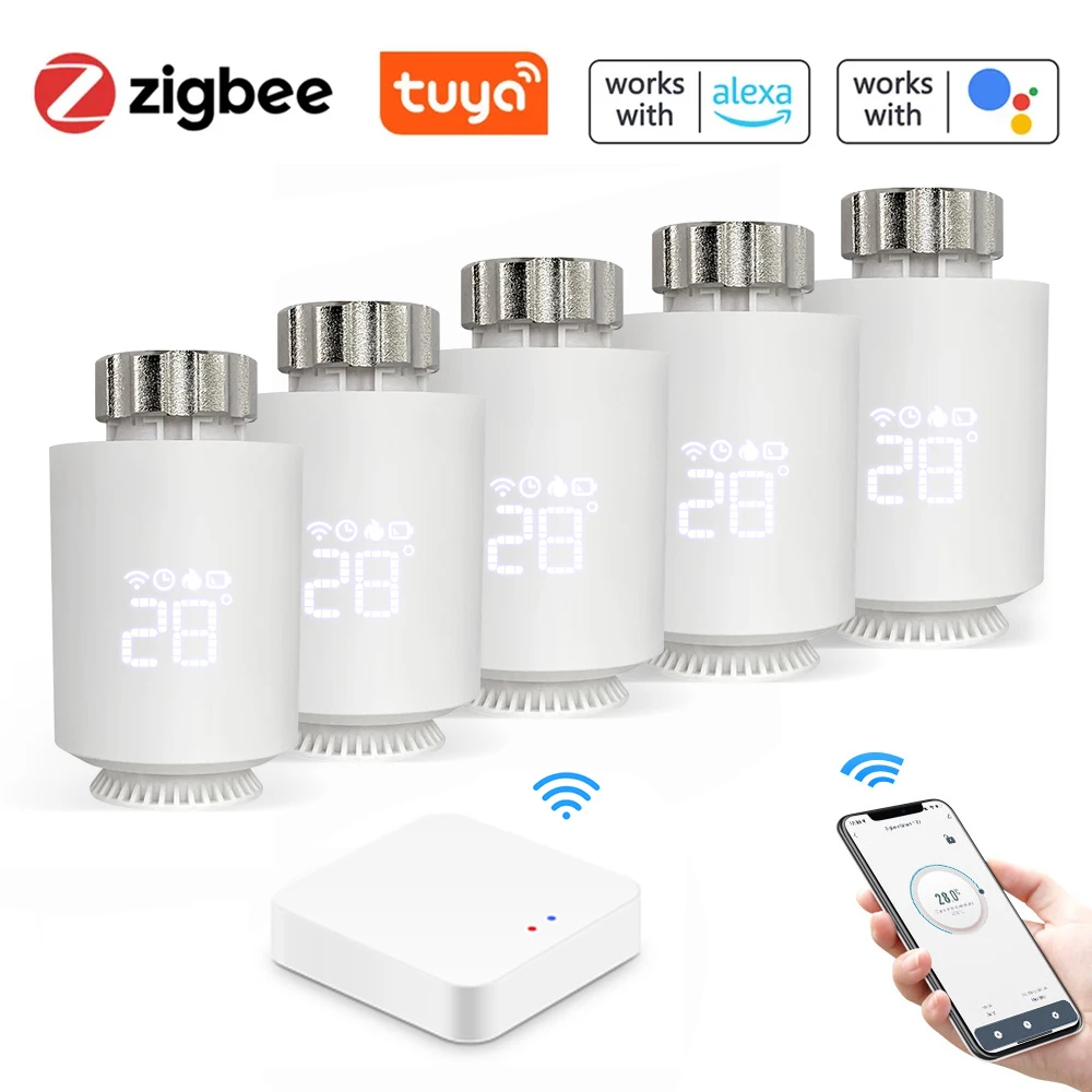 Tuya-ZigBee-Radiator-Actuator-Thermostat-Smart-TRV-Thermostatic-Valve-Temperature-Controller ...