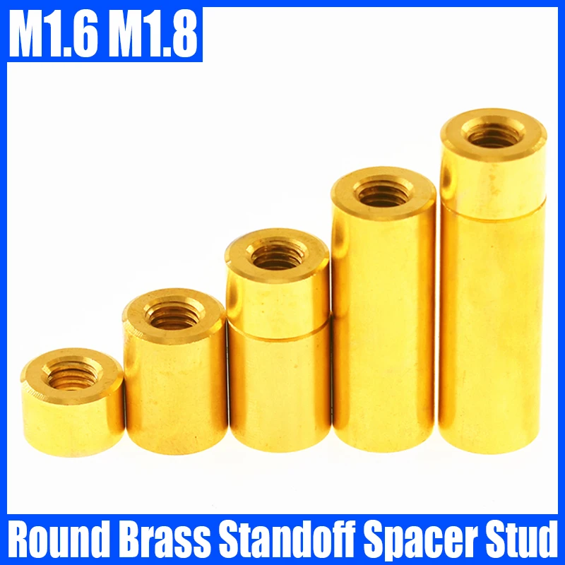 3PCS-M1-6-M1-8-Round-Brass-Standoff-Spacer-Stud-Extend-Long-Nut-Spacing ...