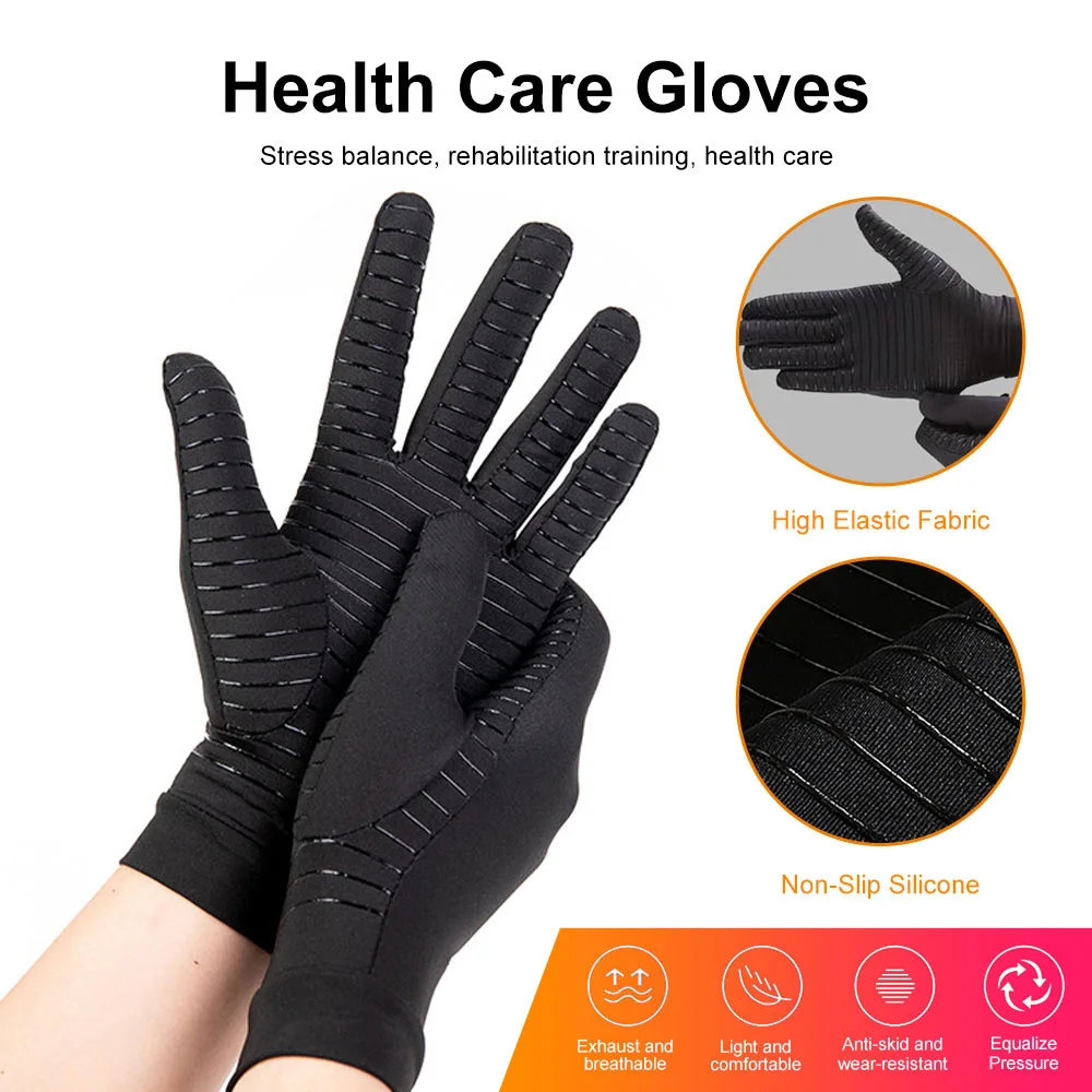 Compression-Gloves-Copper-Fiber-Spandex-Touch-Screen-Running-Sports ...