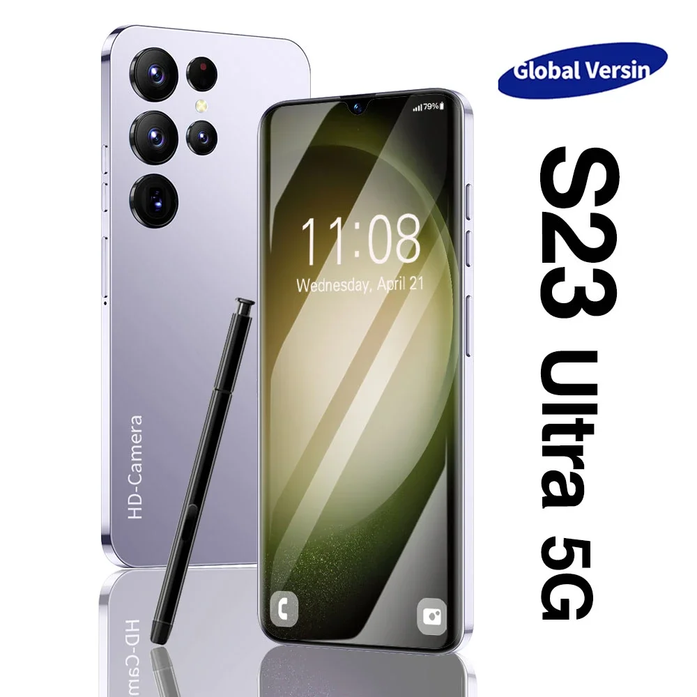 S23 Ultra Smartphone 6.8 polegadas HD Screen Telemóveis Originais 16G + 1TB 5G Dual Sim ...