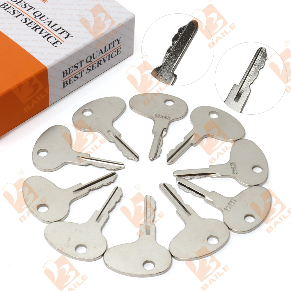 10PCS-Lgnition-Keys-123243-For-Caterpillar-Kubota-Towmotor-Satoh-Kumiai ...