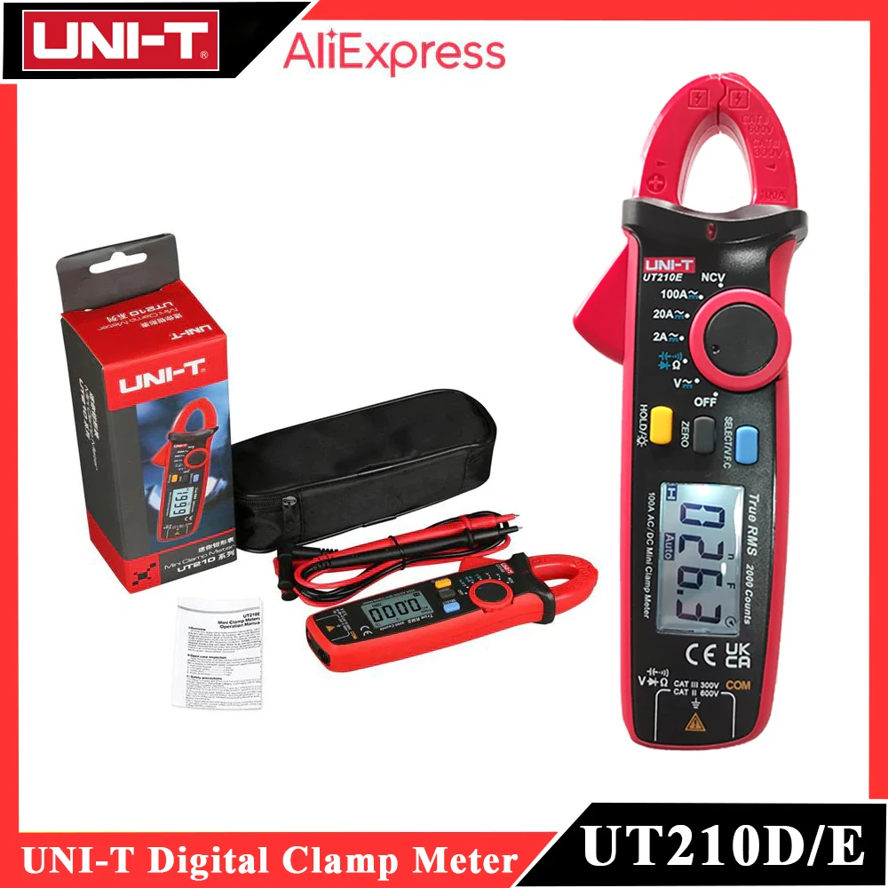 N Ut210d True Rms Digital Clamp Meter Uni | Uni Mini Clamp Meter Ut210e ...