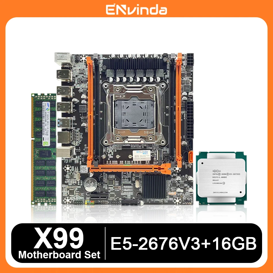 X99 Ddr3 Motherboard Set With Xeon E5 2676v3 Lga2011-3 Cpu 1 * 16gb Or 2*8gb Pc3 1600mhz Ddr3 ...