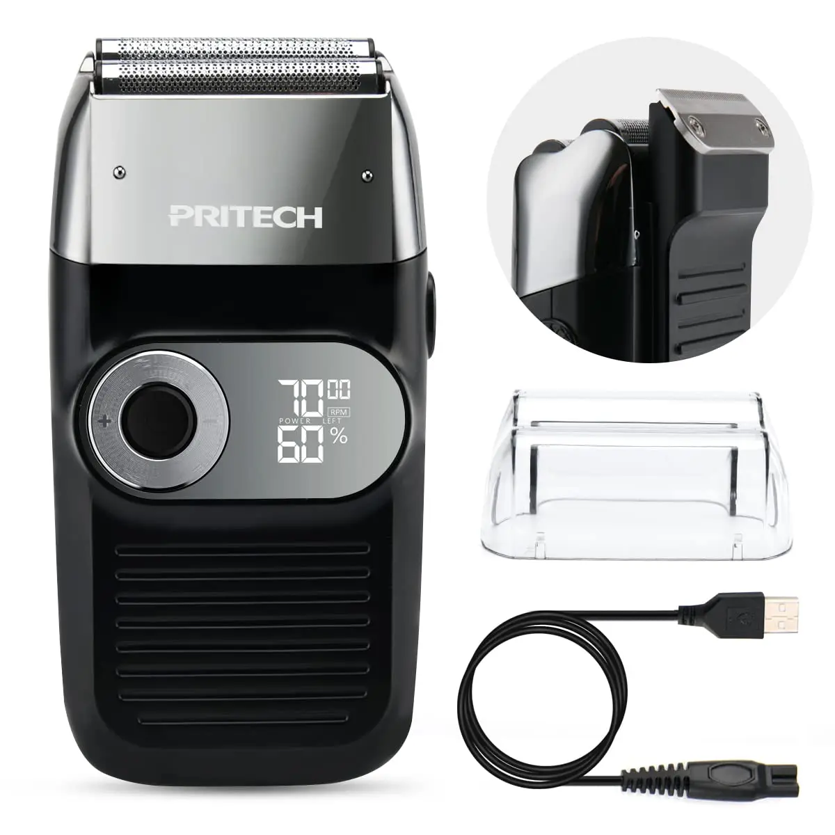 Pritech-Rechargeable-Electric-Shaver-for-Men-Cordless-Razor-Waterproof ...