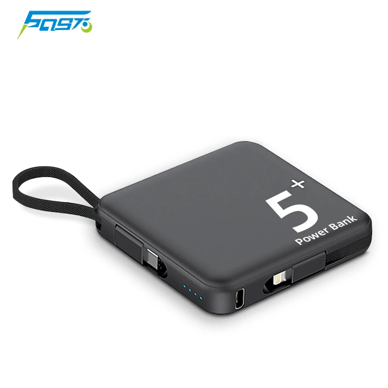 Mini Power Bank 10000mAh Portable Powerbanks With Cable Battery Pack ...