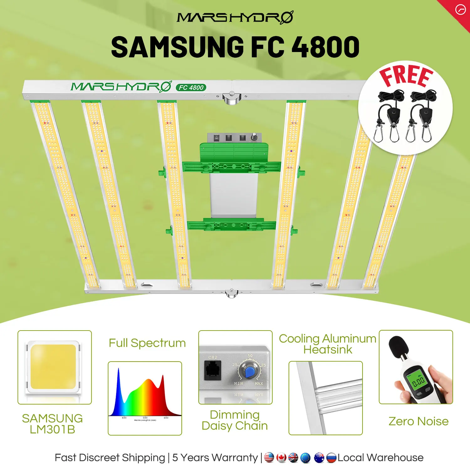 Mars Hydro FC 4800 480W LED Grow Light Strip Bar Full Spectrum Veg Flower Commercial Medical ...