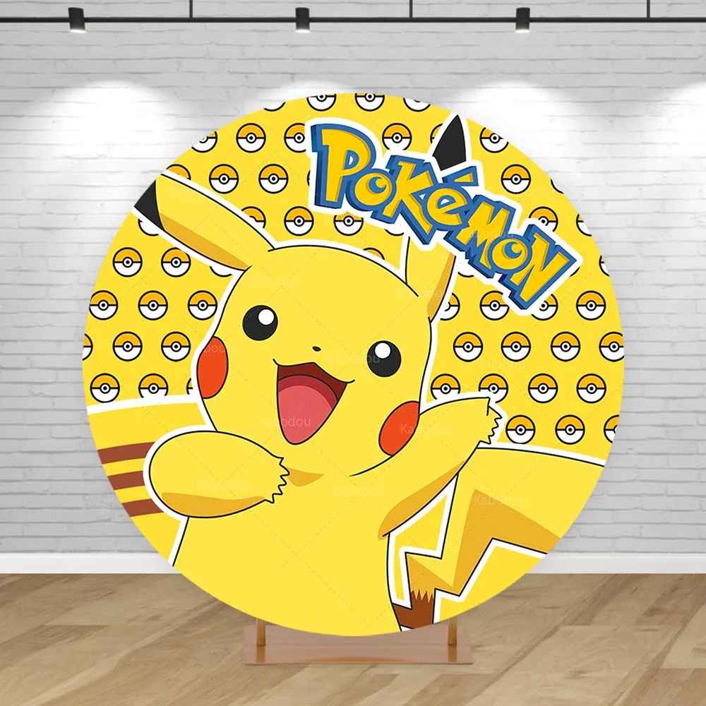 Fondo redondo para fiesta, tema de Pokémon, fondo para cumpleaños ...
