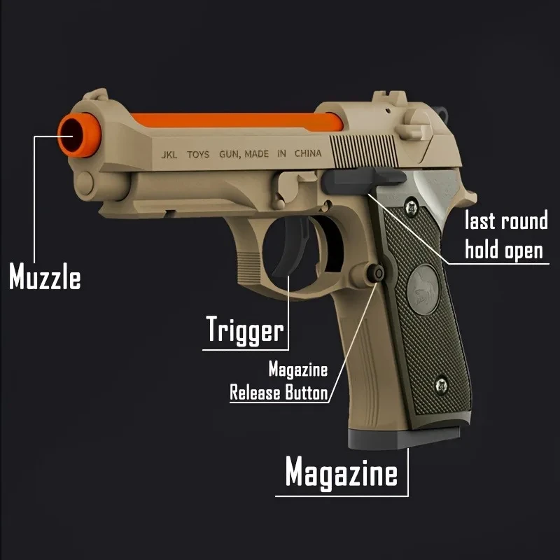 Beretta-M92-Soft-Bullet-Gun-Shell-Throwing-Blowback-cont-nuo-Esportes ...