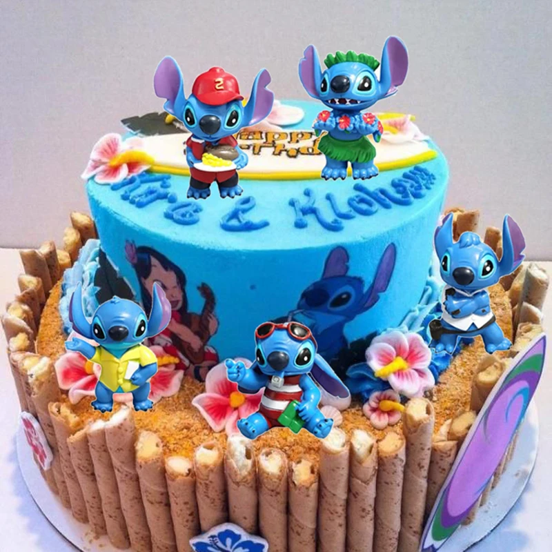 8pcs Disney Lilo & Stitch Doll Cake Decoration Pvc Lilo Stitch Doll Toy ...