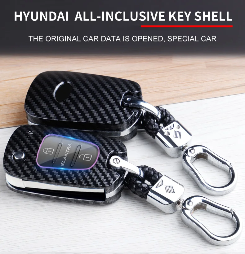 Premium-Carbon-Fiber-Texture-Key-Shell-for-Hyundai-E-Car-Keys-Durable ...