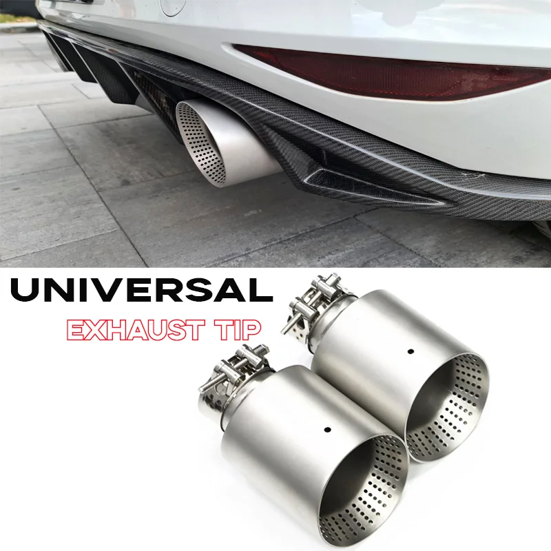 1-Pcs-Matte-Stainless-Steel-Car-Muffler-Tip-Exhaust-Tip-System-Pipe ...