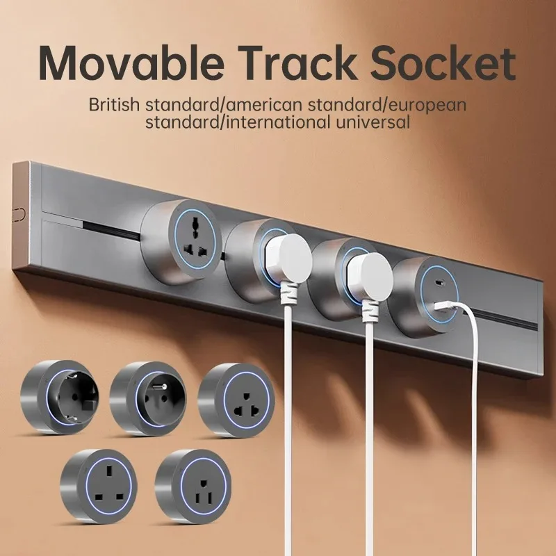 Hidden Wall Socket Power Rail 40cm 50cm Aluminum Kitchen Plug Dining ...
