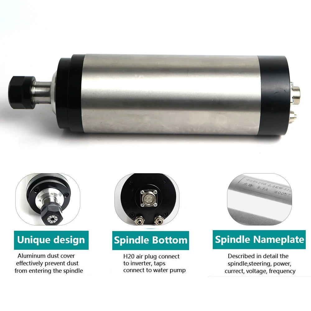 80MM ER20 CNC Spindle Motor 24000rpm 220v AC Spindle Bearing Machine ...