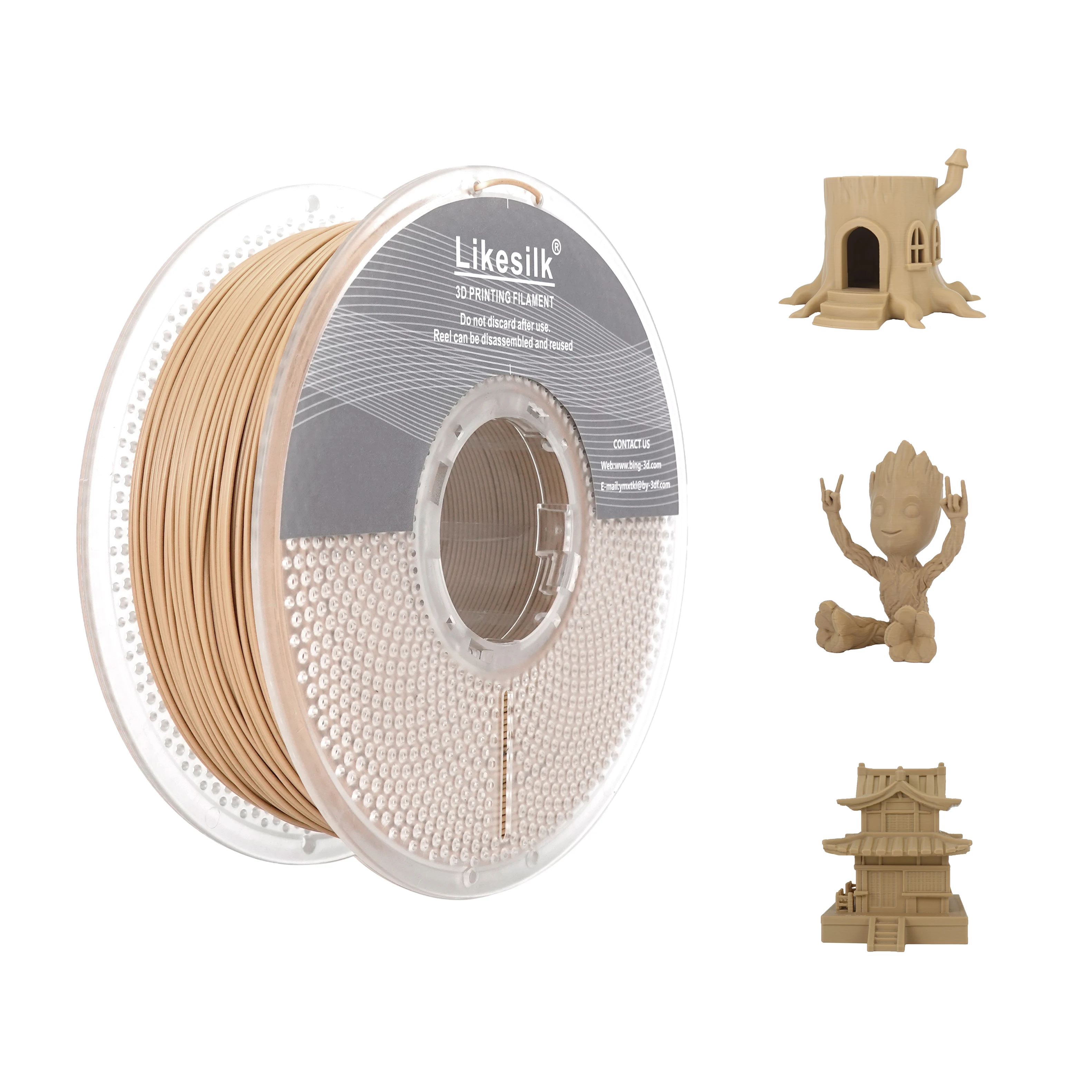 Likesilk Imitation Wood Color PLA F 3D Printing Filament 1.75mm ...