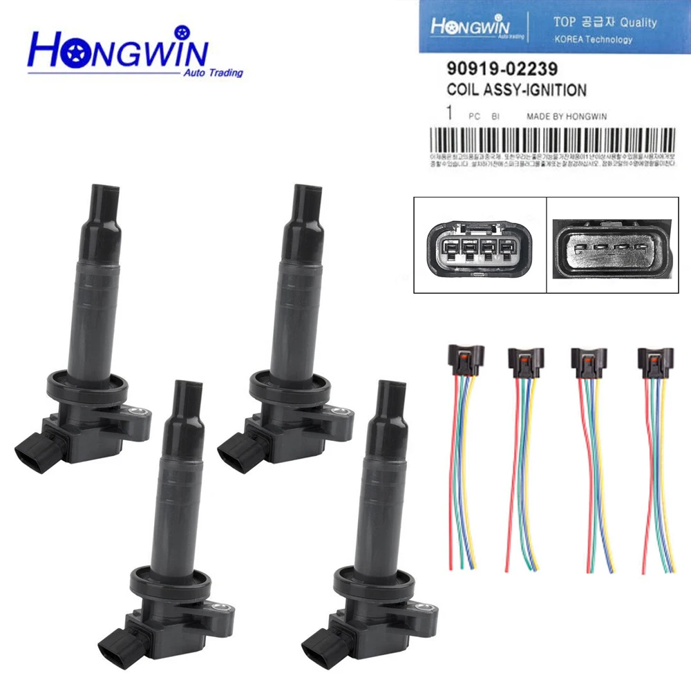 4PCS-90919-02239-90919-02262-UF-247-Ignition-Coil-For-2000-2005-Toyota ...
