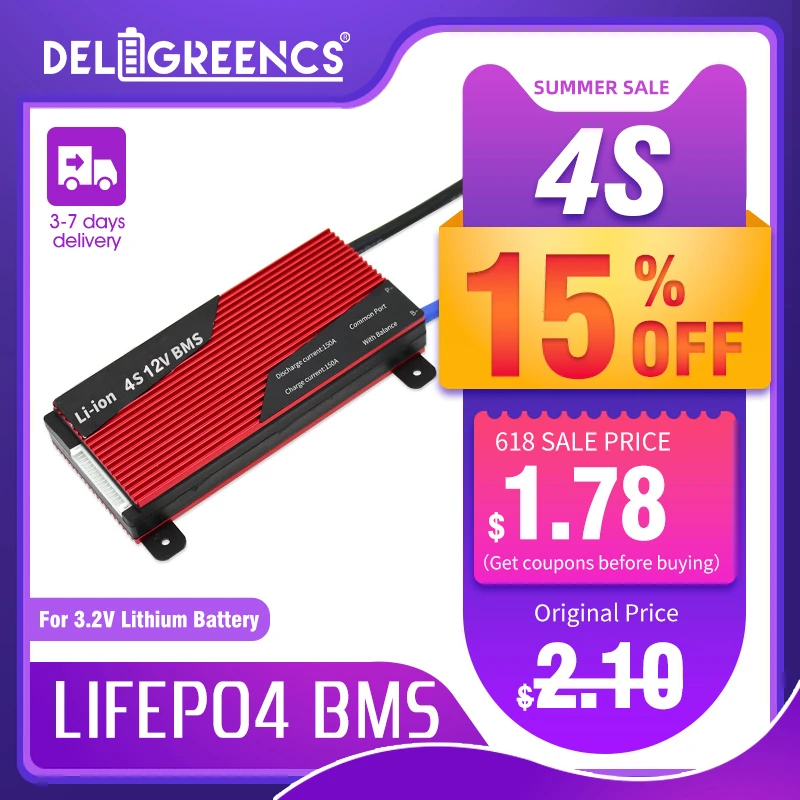 Bms 4s 80a 100a 120a 150a 200a 250a Lithium Battery Bms Pcm/pcb For 12 ...