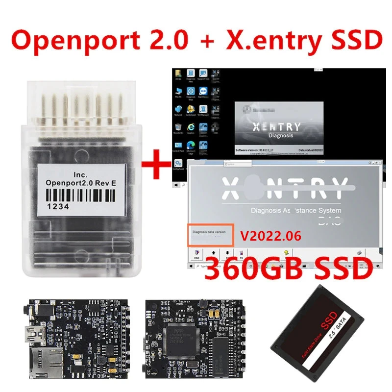 Tactrix Openport 2.0 With Xentry V2022.3 Software Ecu Flash Open Port 2 ...