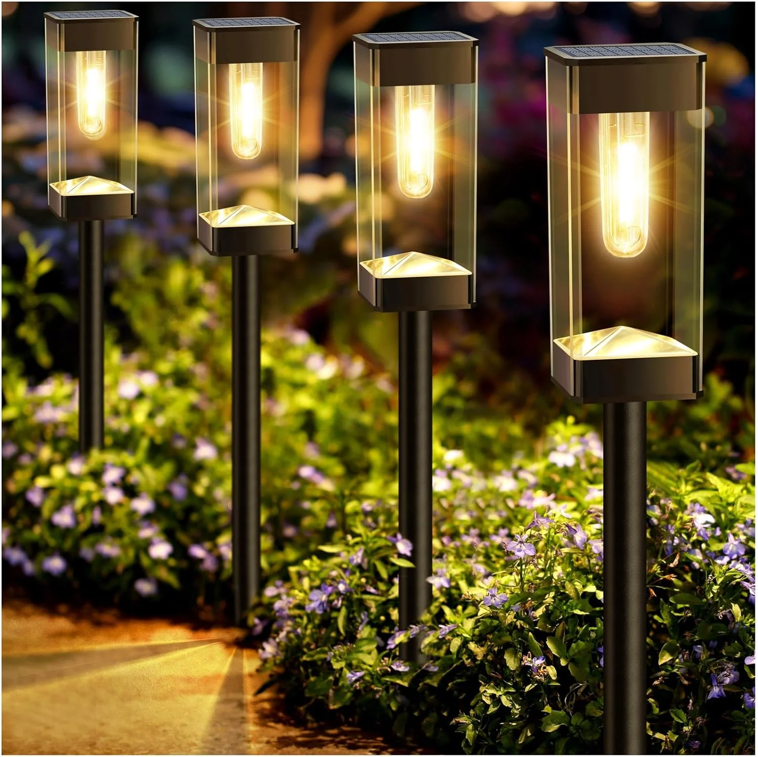 2-pack-Outdoor-solar-landscape-lights-courtyard-square-lawn-lights ...