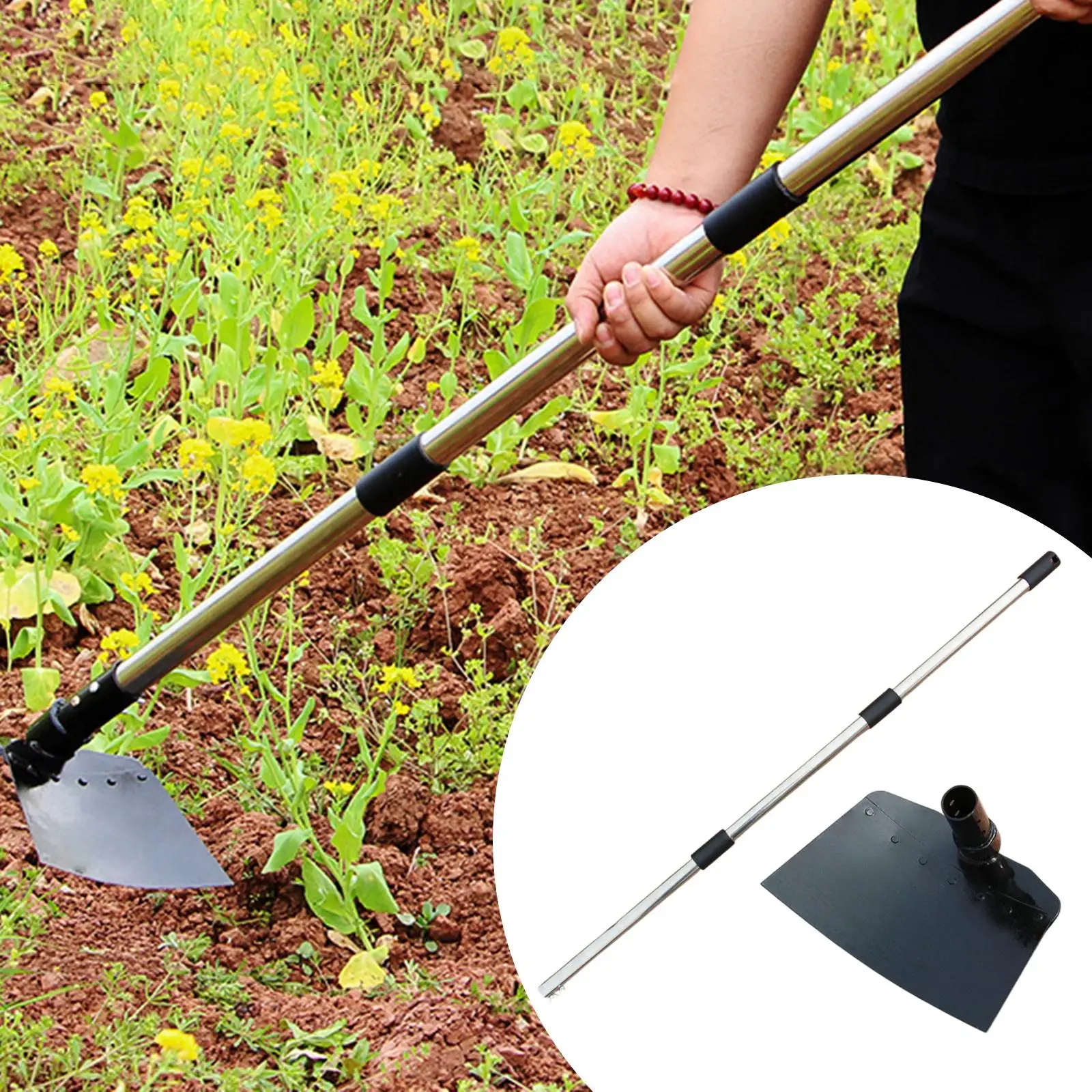 Weeding Sickle Hoe Adjustable Long Handle Standing Weeding Tool ...