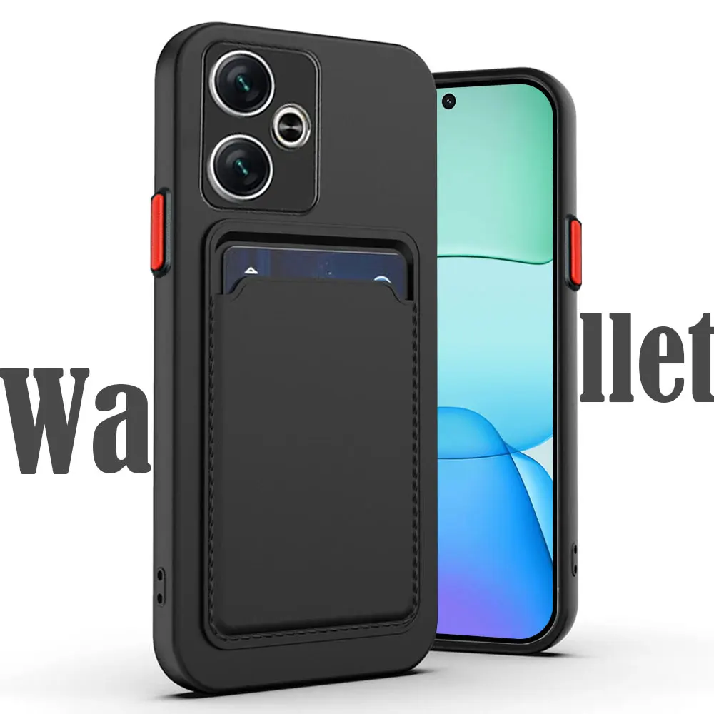 Silicone-Card-Wallet-Case-For-Xiaomi-Redmi-13-4G-13C-12C-12-10C-10A-9C ...