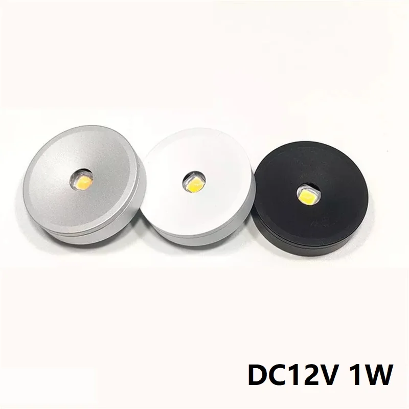 Led-Cabinet-Light-Super-Mini-Spot-12V-1W-Surface-Mounted-Round-Panel ...