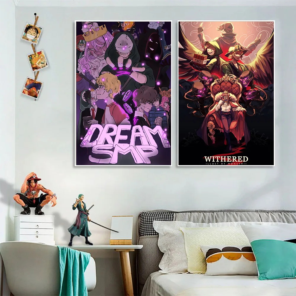 Anime Dream Smp Pogtopia Gerhom Posters Canvas Poster Bedroom Decor ...