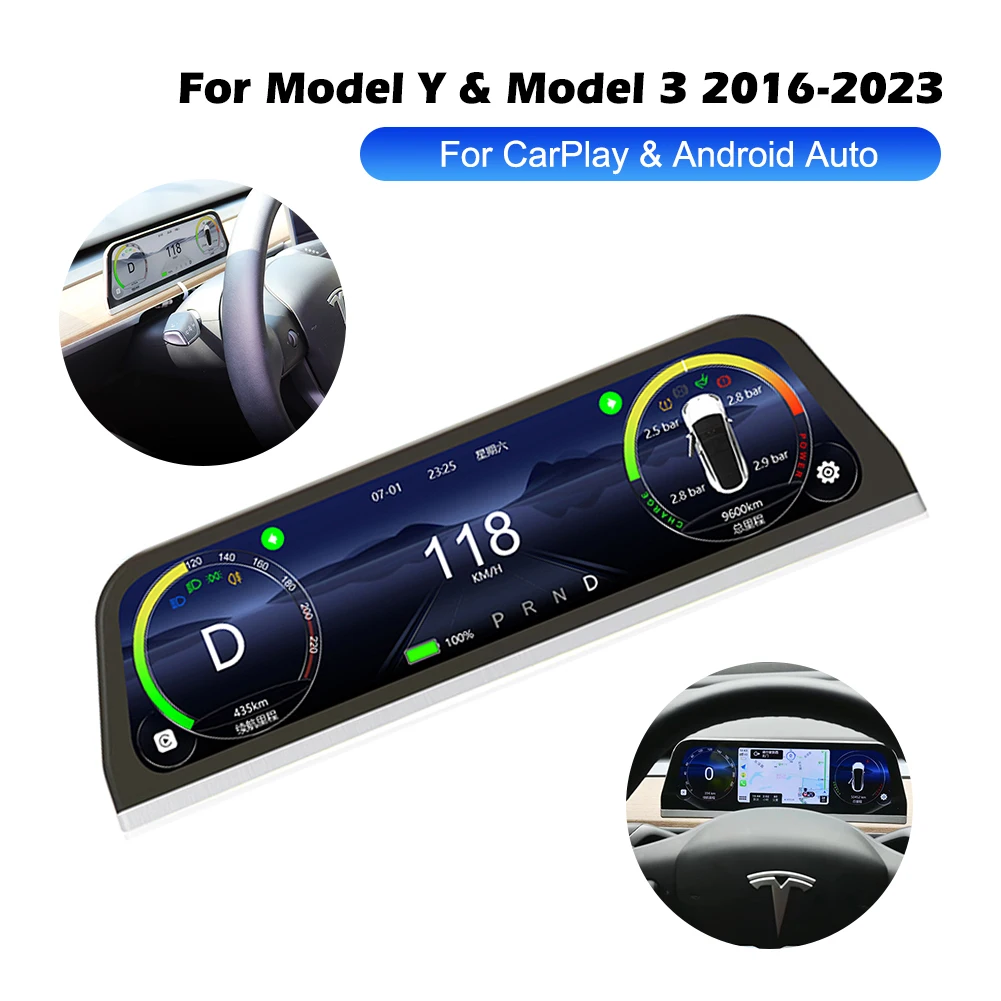 For-Tesla-Model-3-Y-Head-Up-Display-9-66-Inch-Touch-Screen-HUD-with ...