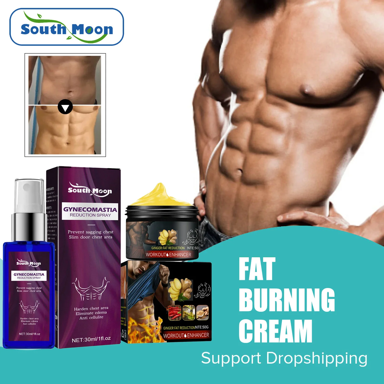 Abdominal Muscle Cream Fast Fat Burning Gel Anti Cellulite Ginger Belly ...