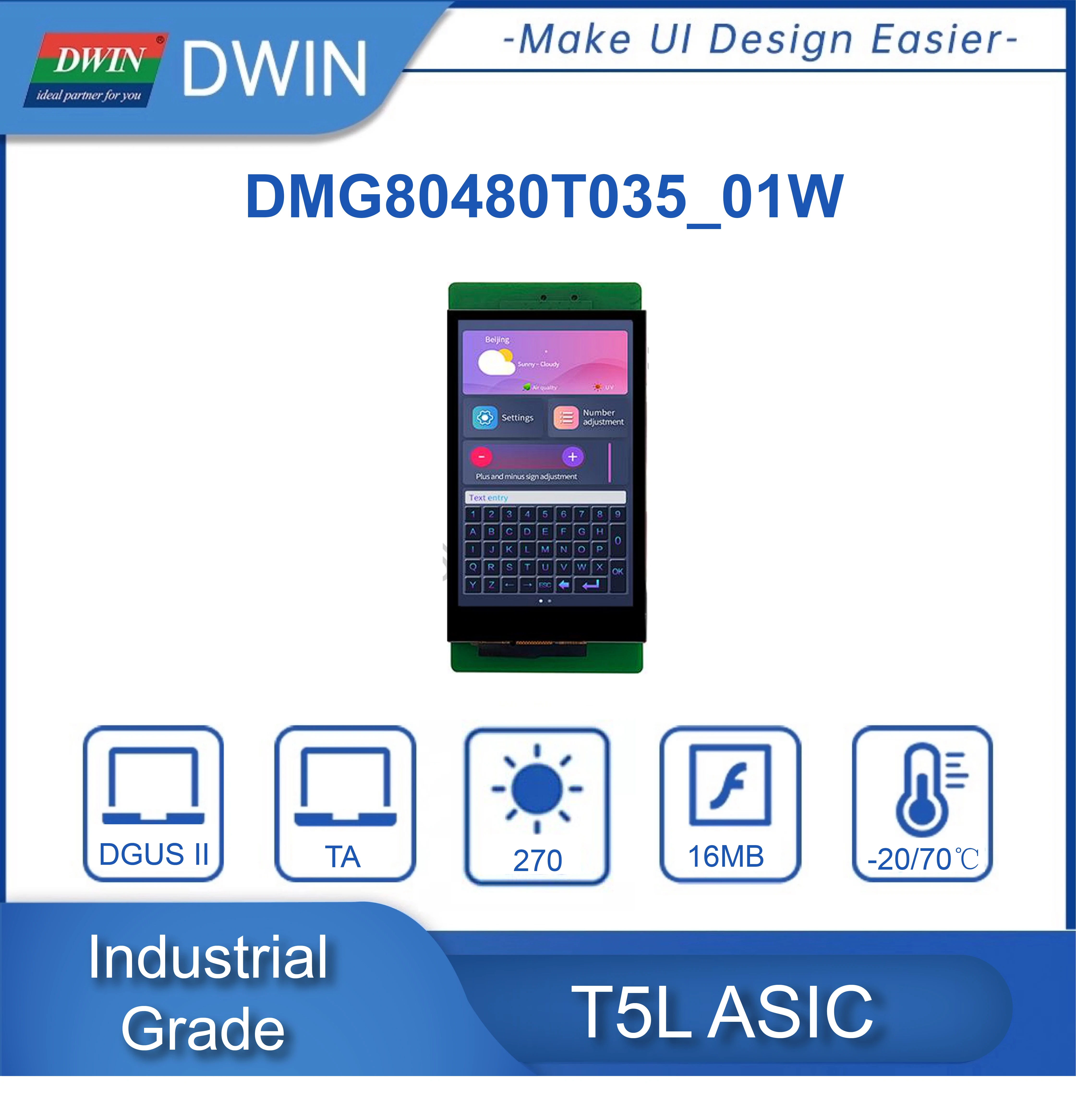 Dwin 3.5 Inch Lcd Module 800*480 Display Monitor Hmi/uart Rs232 Connect ...