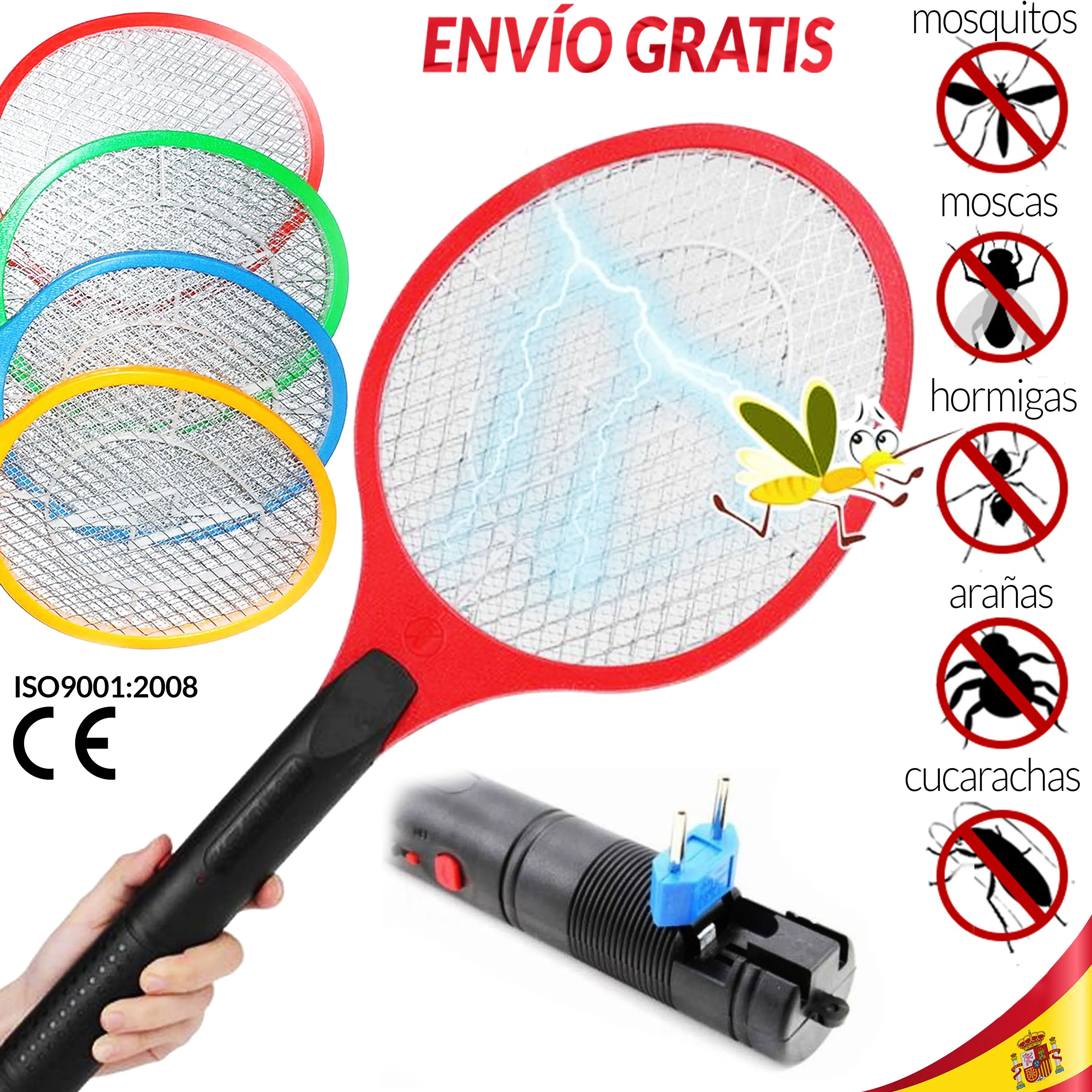 Raqueta-El-ctrica-Mata-mosca-Matamosca-Mosquitos-Recargable-Bater-a ...