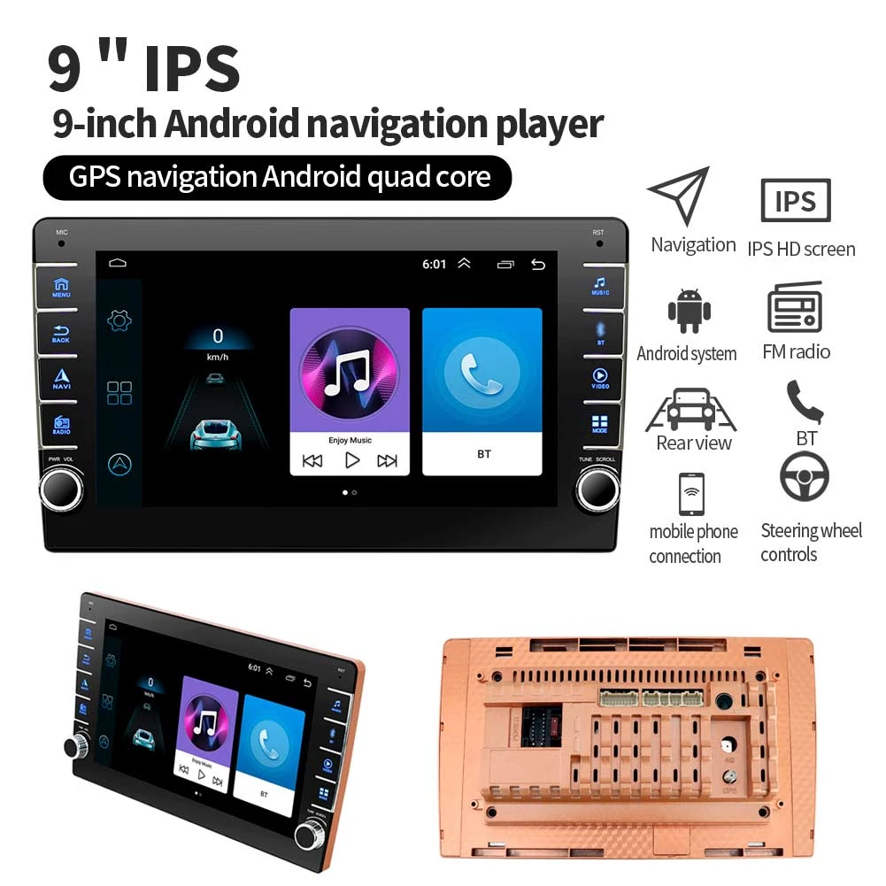 9inch Multimedia Player Car Auto Radio With Carplay Android 12 ...