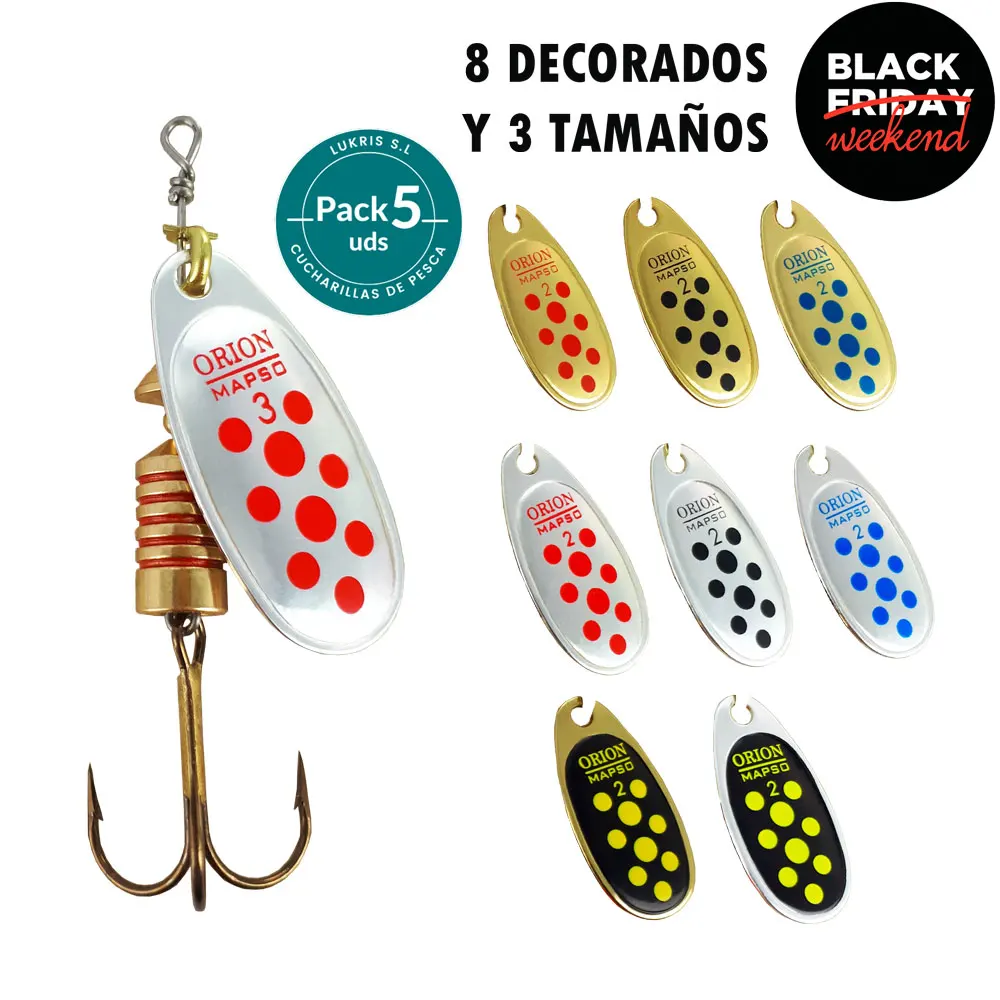 Mapso-5-Cucharillas-de-pesca-Orion-N-3-6-5-gr-Pesca-de-rio-Cucharilla ...