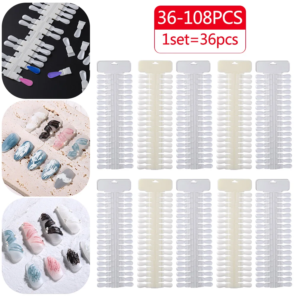 36/72/108pcs False Nail Art Tips Nail Polish Display Gel Stick Display ...