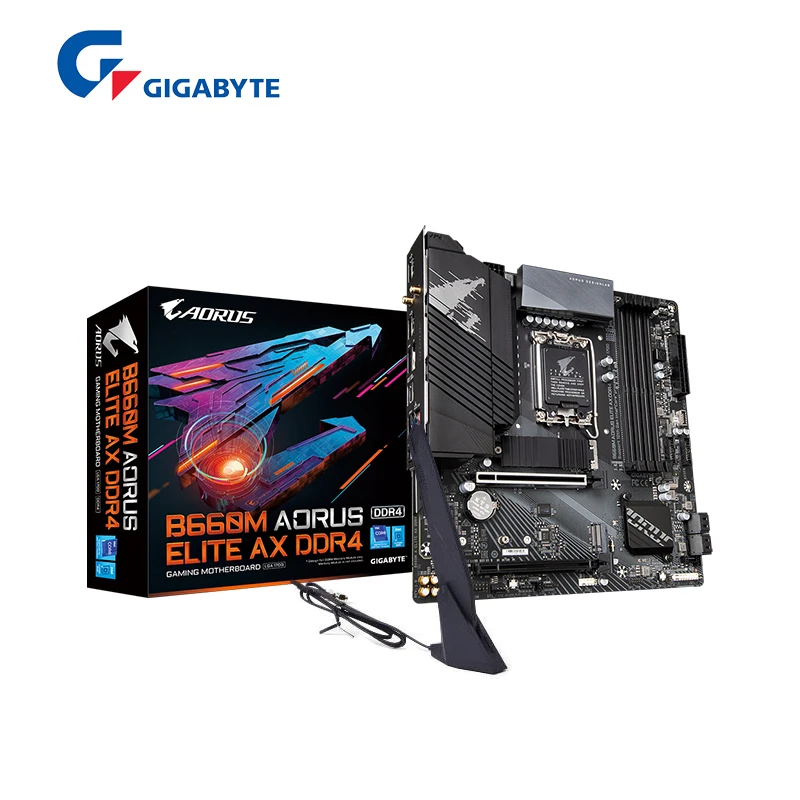 GIGABYTE GA B660M AORUS ELITE AX DDR4 nuevo Intel®B660 DDR4 WIFI PCI E 4,0 5333(O.C.) MHz 128G ...