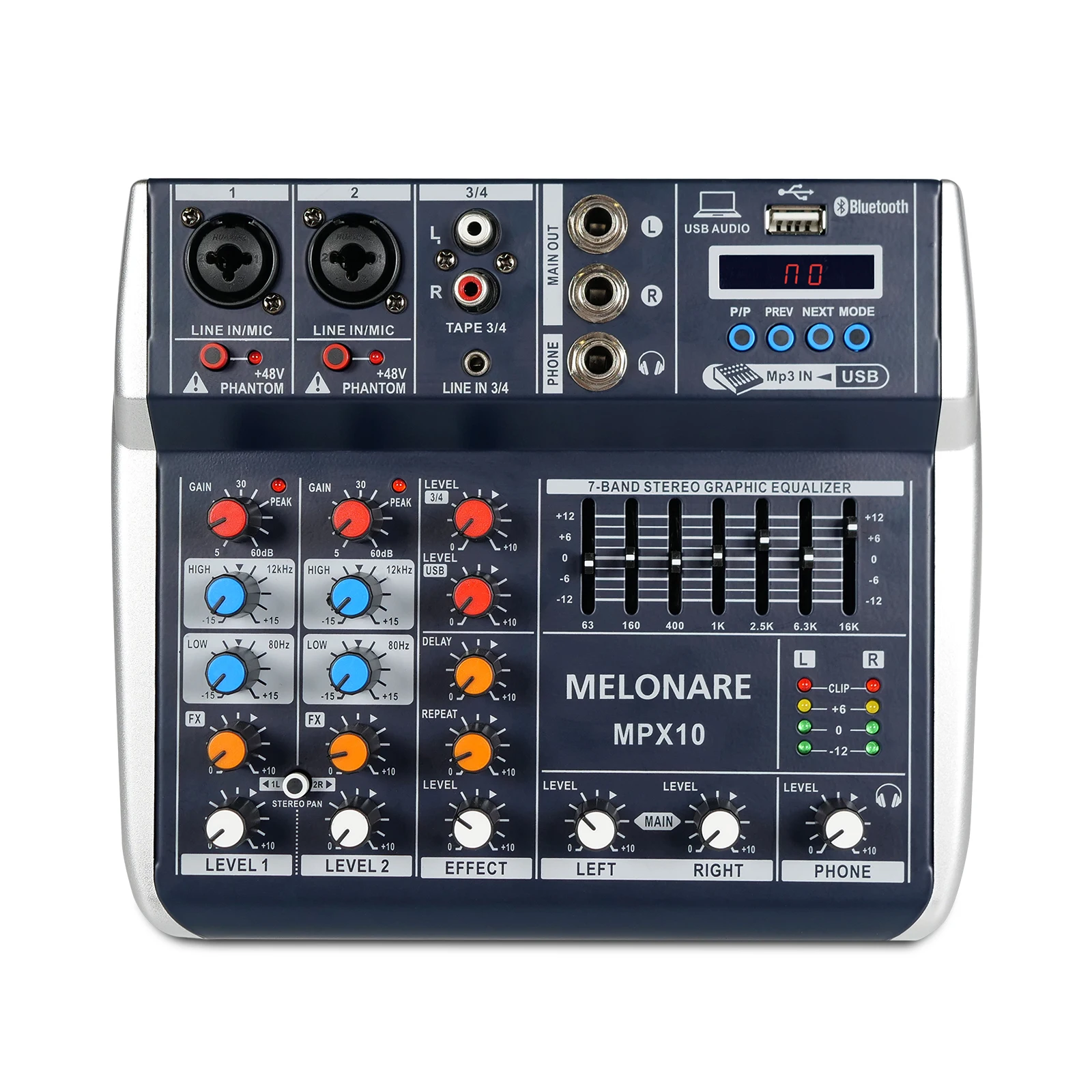 Powered Mixer, 4-channel Mixer Amplifier, Audio Mixer With Usb Audio ...