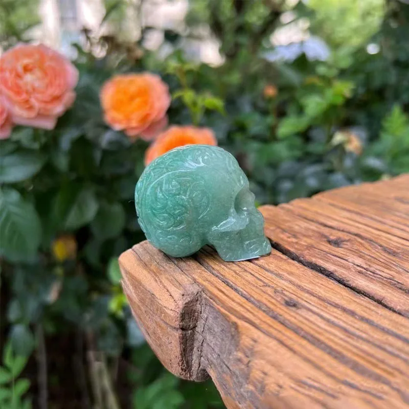 Mini-Green-Aventurine-Filigree-Skull-Hand-Carved-Natural-Quartz-Crystal ...