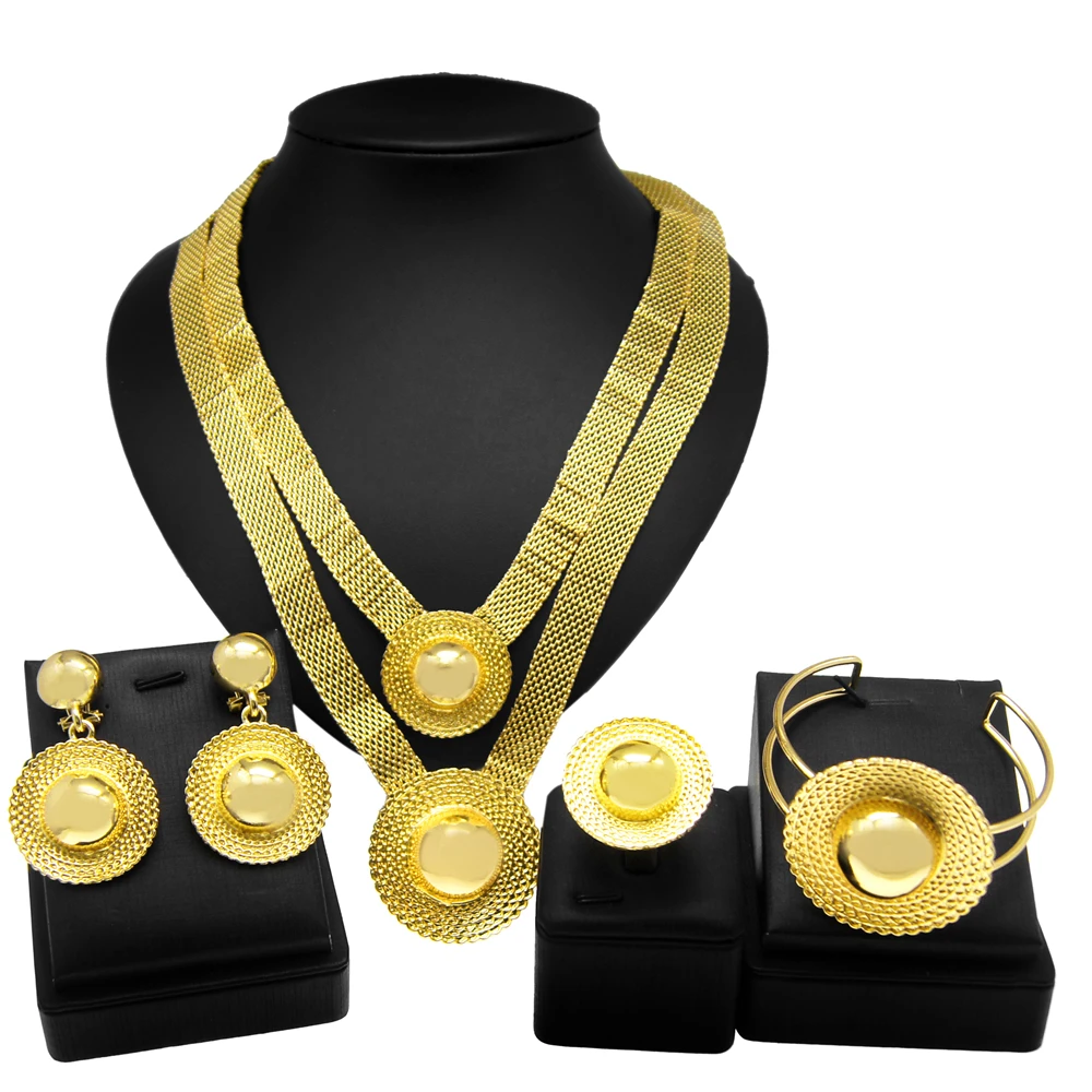 Best-Selling-Jewelry-Female-Necklace-And-Earrings-Set-Dubai-Gold-Plate-Bracelet-Ring-Wedding ...