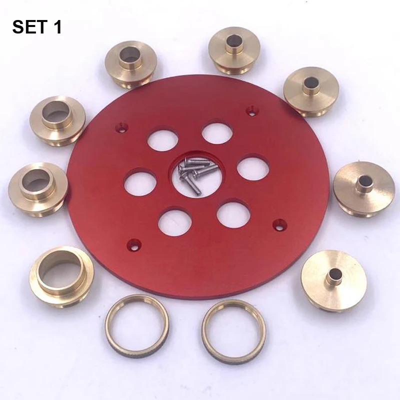 Brass-Router-Template-Guide-Bushes-With-Drilled-Holes-Round-Base-Plate ...