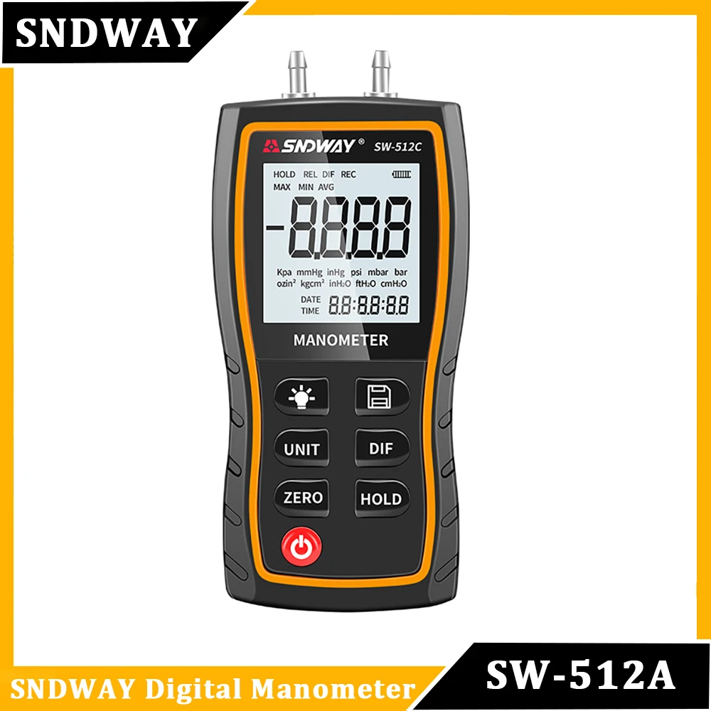 SNDWAY-SW-512-Digital-Manometer-Air-Pressure-Gauge-Professional-Pressure-Differential-Detector ...