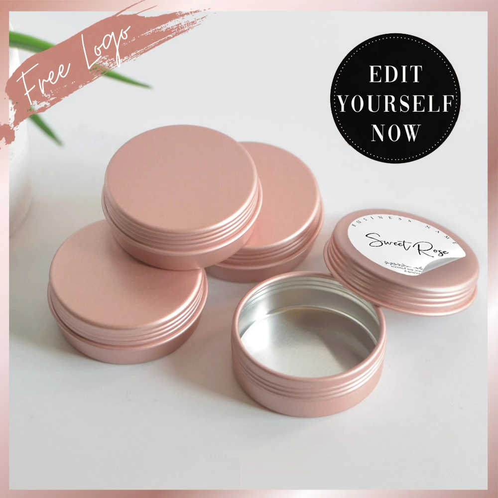 Private Label 0.5 Oz Rose Gold Round Aluminum Lip Balm Tin Cans Empty ...