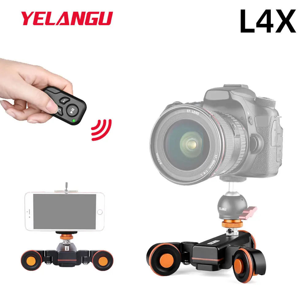 YELANGU L4X Motorized Camera Video Dolly Electric Motor Track Slider ...