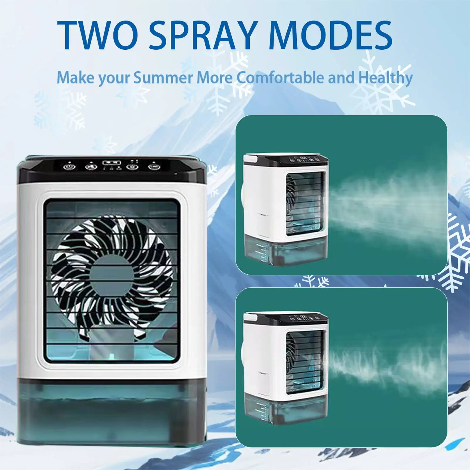 Portable Air Conditioner 3-Speed Small AC Unit Mini Air Cooler 900ML ...