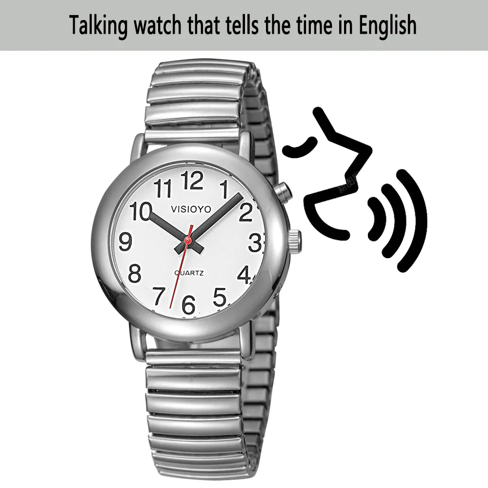 Relógio falante em inglês para idosos cegos com deficiência visual ...