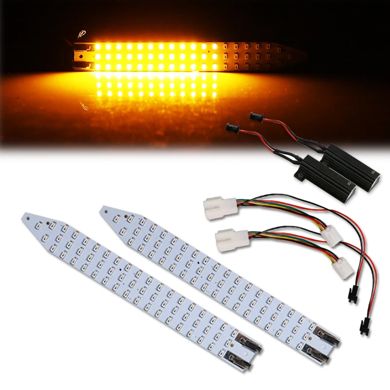 2pc-54-SMD-Amber-Full-LED-Sequential-Dynamic-Flash-Turn-Signal-Lighting ...