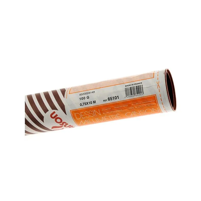 Paper millimeter Canson 100 GSM 0.75x10 m orange in a roll|Tracing ...