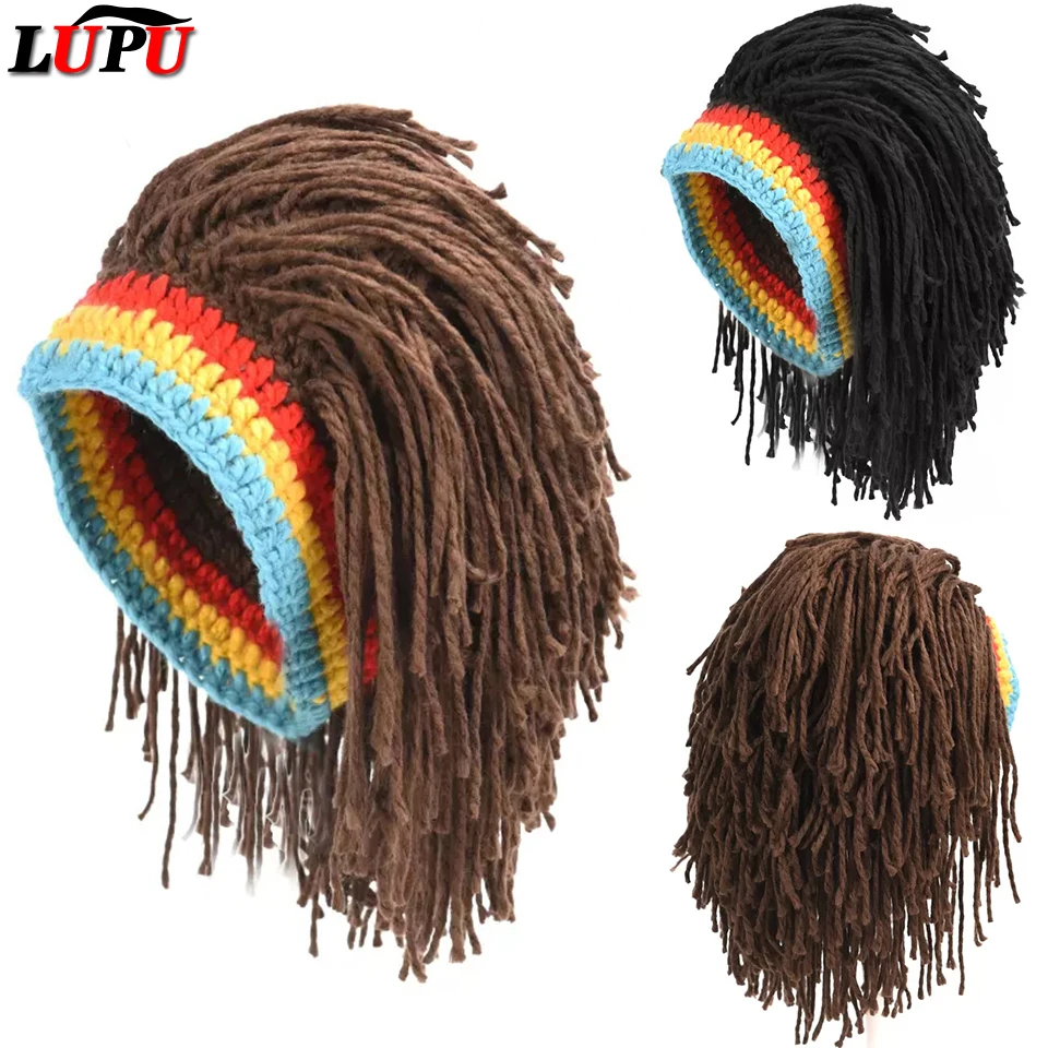 LUPU-peluca-Rasta-hecha-a-mano-gorro-de-pelo-sint-tico-con-ra-ces ...