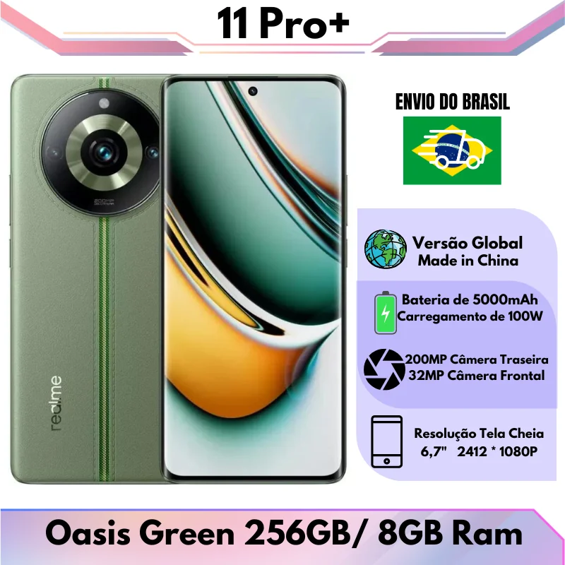 Realme-11-Pro-256GB-ROM-Oasis-Green-8GB-RAM-Lan-amento-Vers-o-Global ...